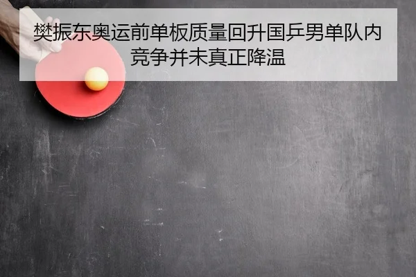 樊振东奥运前单板质量回升国乒男单队内竞争并未真正降温 - 斗鱼